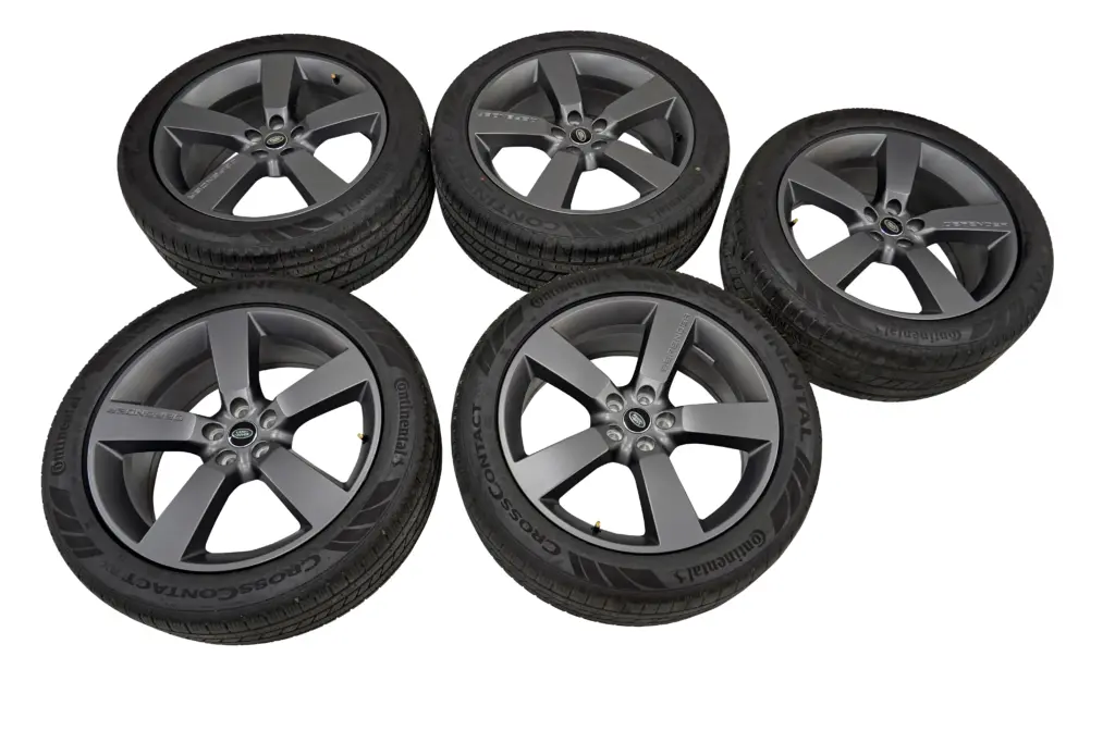 Land Rover Defender 22 inch Rims with Continental Tires Silver Gray OEM ...