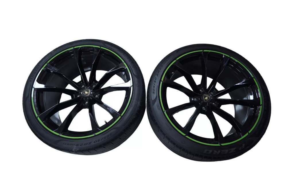 Lamborghini Urus 23″ Wheels Rims Pirelli Tyres Green Stripes with ...